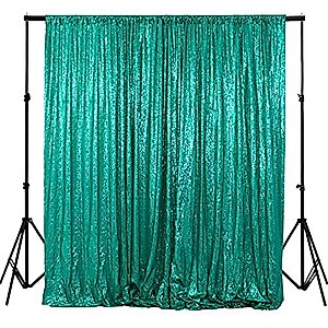 Photobooth Background-4FTx7FT-Green-Sequin Backdrop Curtain, Sequin Fabric Backdrop, Wedding Backdrops, Glitter Backdrop, Sequin Curtains Photography Backdrop (Green)
