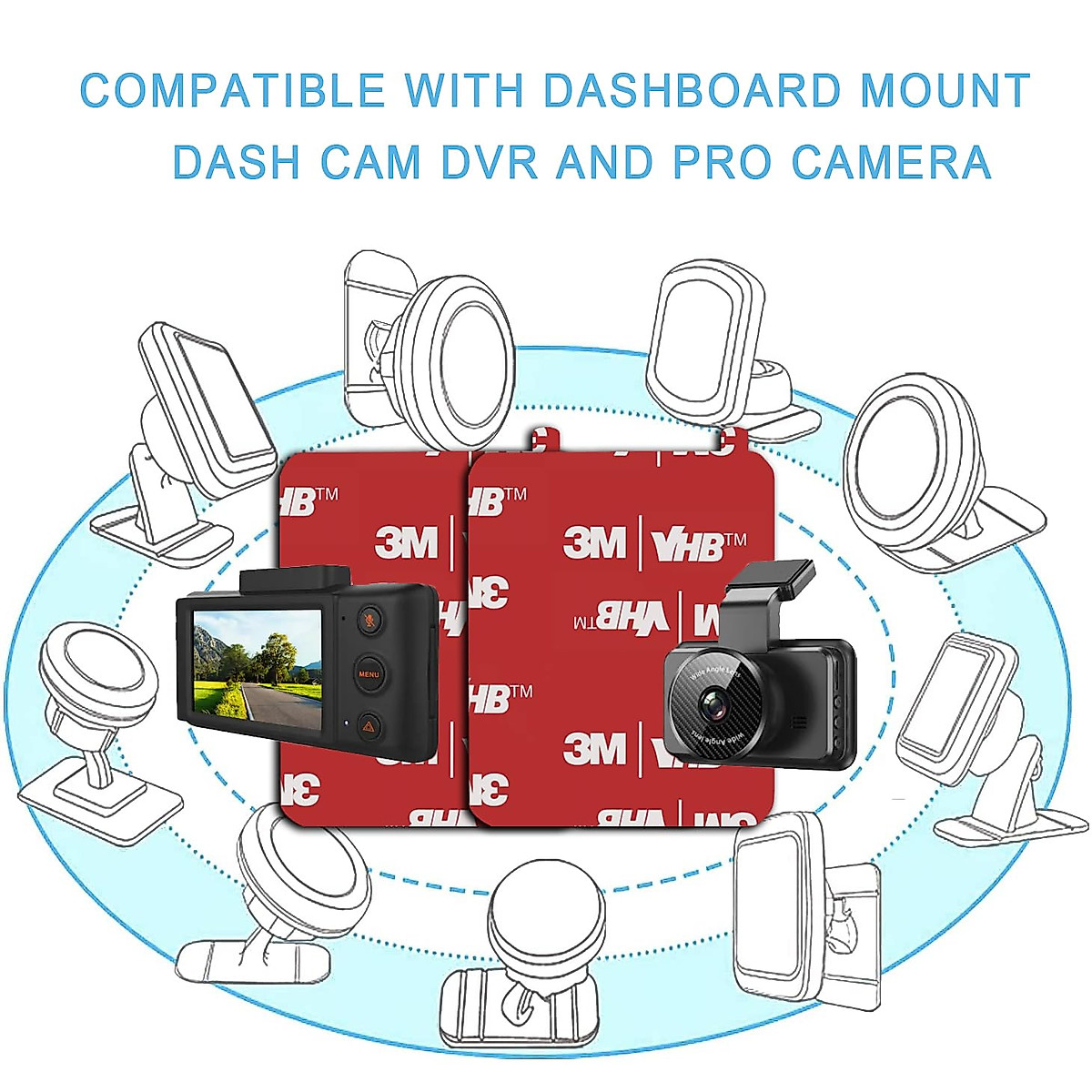 12 Pack 1.96 in x 1.57 in "(40*50mm) Very High Bond Sticky Adhesive Replacement,Double Sided Pads Gule for Dashboard Windshield Suction Cup Phone Holder Car DVR Home Suction Hooks GPS Navigation (Red)