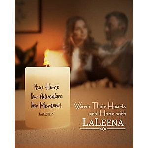 Scented Soy House Warming Candle – Glass Jar Candle Gift with 100% Organic Soy Wax & Fragrance Oil – New Home Decor for Women, Men, Couples, Meditation, Yoga, & More by LaLeena, 14 Oz., Jasmine Scent