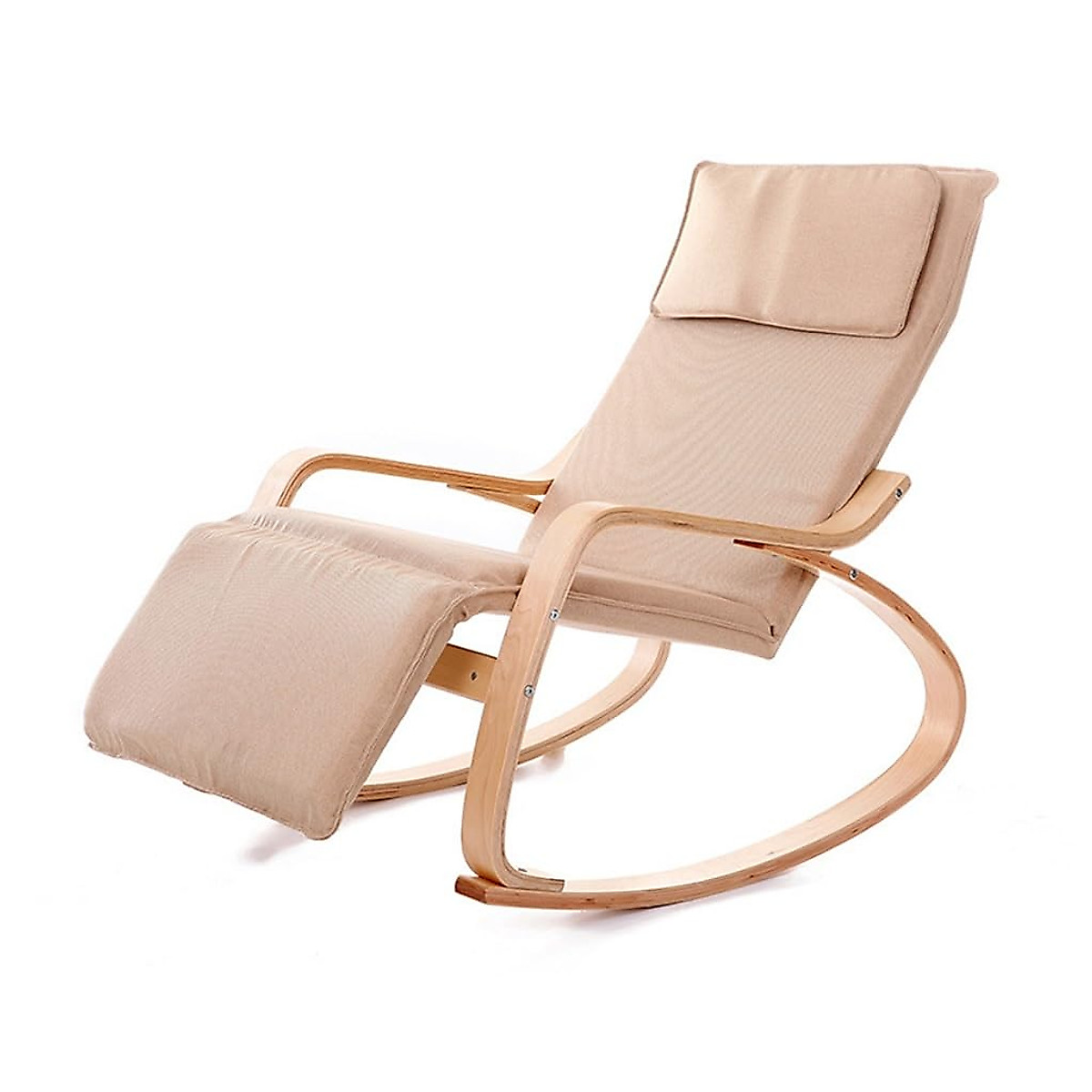 MOOTEK Single Rocker Chair, Adjustable Rocking Chair Lounge Chair, Recliner Chair with Adjustable Footrest, Multifunctional Rocking Chair, for Apartment/Living Room/Bedroom/Balcony/Courtyard