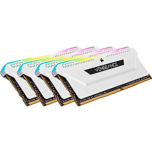 Corsair Vengeance RGB Pro SL 32GB (4x8GB) DDR4 3200 (PC4-25600) C16 1.35V - White (CMH32GX4M4E3200C16W)
