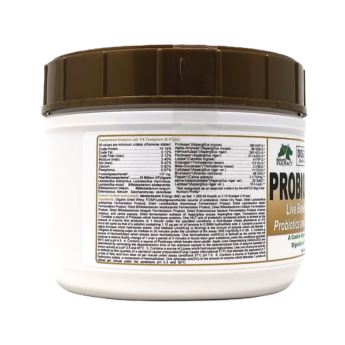 Dogzymes Probiotic Max -10 Billion CFU's Probiotics, Prebiotics, Digestive Enzymes - Relieves Diarrhea, Upset Stomach, Constipation, Gas, Allergy, Immunity & Overall Health 1 Pound