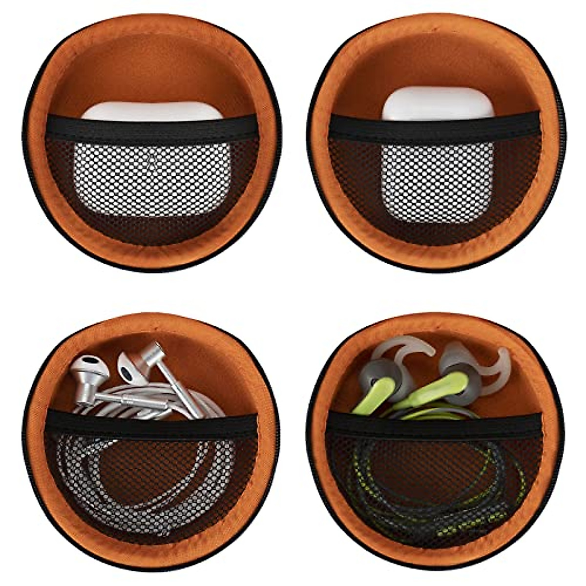 Geekria Shield Headphones Case for in-Ear Headphones, Replacement Hard Shell Travel Carrying Bag with Cable Storage, Compatible with JayBird, Bose SoundSport, Jabra Headsets (Black)