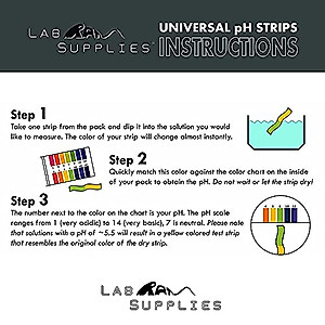 Litmus Test Paper pH Test Strips, Universal Application (pH 1-14), 300 Testing Strips | for Saliva, Soap, Urine, Food, Liquids, Water with Soil Testing, and Lab Monitoring
