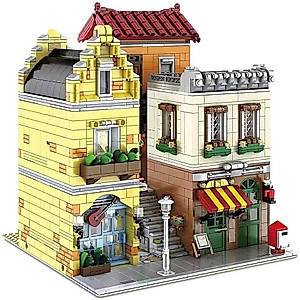 General Jim's Building Blocks Lighted Music Store Coffee Cafe Shop and Lounge Modular Building Blocks Bricks Set | Compatible with Lego City Sets