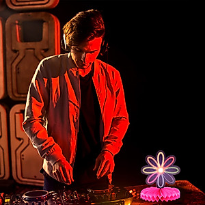 9-Piece Glow Neon Party Decoration Honeycomb Centerpieces for Tables Let's Glow Honeycomb Decorations Tabletop Centerpiece Sign for Glow in Dark Party Baby Shower