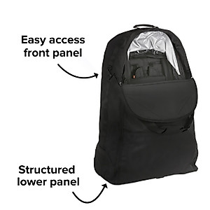 Diono Quantum Stroller Travel Bag, Heavy Duty Stroller Cover for Gate Check Luggage, Airplane Friendly with Wheels, Padded Easy Carry Strap