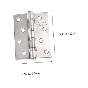 DOITOOL 6 Pcs 4 Home Furniture Hardware Interior Hinge with Screws Folding Door Hinge Folding Hinge Plated Hinge Bearing Steel Hinge Mute Flat Hinge Door Loose-Leaf Hinge Bearing Household