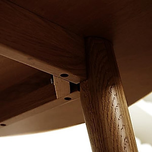 Acacia Alma Solid Wood Dining Table/Kitchen Table Round Dining Table for 4 / Dining Room Table, Patio Table, End Table, Coffee Table, Work Desk, Natural Wood Dining Table Round Kitchen Table, Walnut