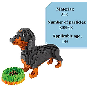 ISeeSee Micro Mini Blocks Dog Building Animal Set DIY 3D Building Toy Bricks for Kids or Adult Dachshunds 898PCS