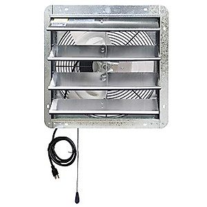 Iliving ILG8SF16V-T Wall-Mount Shutter Exhaust Fan, 16" - Variable Speed, Silver