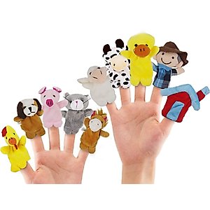 RIY 10Pcs Story Time Finger Puppets - Old Macdonald Had A Farm Educational Puppets Easter Basket Stuffers