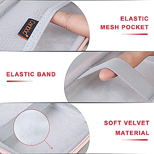 Canboc Digital Camera Case for CAMKORY/Sevenat/Lecran/Besungo/VAHOIALD/BEVLXNIV/IWEUKJLO Video Vlogging Camera and Other Compact Portable Mini Teens Cameras, Mesh Bag fit Cable, Rose Gold