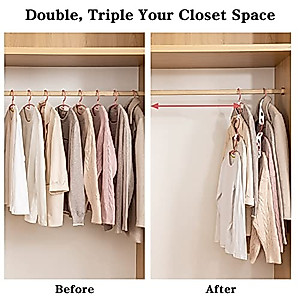 FYY Hanger Connection Hook 6 + 4 Plastic Closet Organizer Multifunctional Clothes Hanger Connector Joint Hook Space-Saving Magic Hanger Clothes Storage Non-Slip Clothes Storage Rack (White)