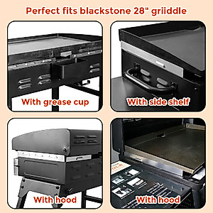Utheer Wind Guards for Blackstone Griddle 28 inch Replace for Blackstone 5016 Magnetic Stainless Steel Wind Screens, Compatible with Blackstone 28" griddle Rear Grease Cup, Hood and Side Shelf