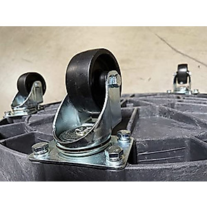 Pake Handling Tools 30 Gallon and 55 Gallon Drum Dolly - Durable Heavy Duty Plastic Drum Cart, 900 lb. Capacity, 5 Swivel Casters