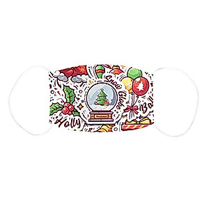 PENATE Children's Christmas Merry Christmas Printed Cotton Facemasks Breathable Outdoor Face Bandanas
