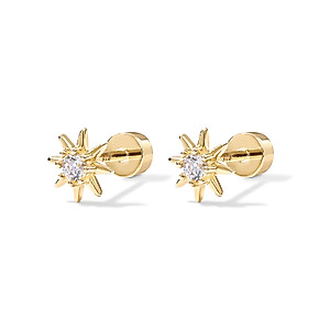 PAVOI 14K Gold Flat Backs (Star, Yellow Gold)