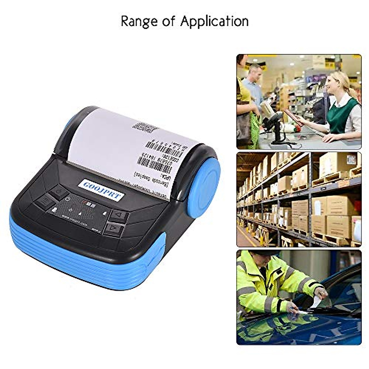 BISOFICE POS Printer Mini Printer Pocket Printer MTP-3 80mm BT Thermal Printer Portable Lightweight for Supermarket Ticket Receipt Printing