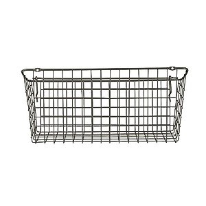 Spectrum Pegboard & Wall Mount Wire Basket Extra Large (Industrial Gray) - Storage & Organizer for Garage, Tools, Shed, Home, Work Bench, Crafts, & More