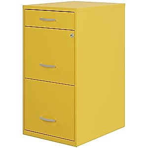 Hirsh Industries Space Solutions 18" D 3 Drawer Metal Organizer File Cabinet Yellow/Goldfinch