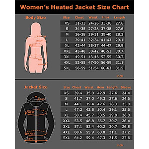 Venustas Women's Heated Jacket with Battery Pack 7.4V, Windproof Electric Insulated Coat with Detachable Hood Slim Fit