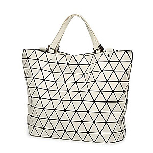 Luminous Purses Geometric Handbags for Women Changeable shape Reflective Shoulder Bag Matte Totes (Blue)