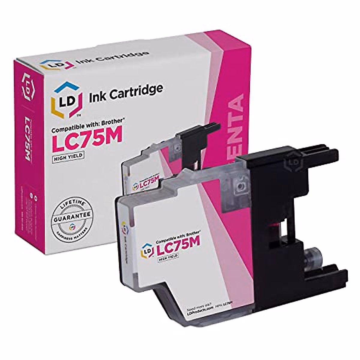 LD Compatible Ink Cartridge Replacement for Brother LC75M High Yield (Magenta)