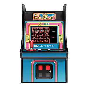 My Arcade Micro Player Mini Arcade: Ms. Pac-Man Video Game, Fully Playable, 6.75 Inch Collectible, Color Display, Speaker, Volume Buttons, Headphone Jack - Electronic Games