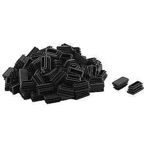 uxcell Plastic Rectangle Furniture Leg Feet Blanking End Cap Tube Pipe Insert 30mm x 15mm 100pcs Black