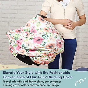 KiddyStar 4 In 1 Fashionable Multi-purpose Infant Nursing Cover, Infinity Scarf & Shawl, Floral