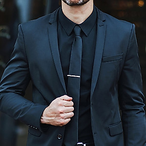 CASSIECA 10 Pcs Tie Clips for Men Classic Tie Bar Set for Regular Ties Necktie Wedding Business Clips with Gift Box