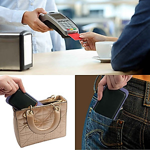 Meroqeel Magnetic Card Wallet Holder with Ring for MagSafe iPhone 14/13 / 12 Mini Plus and Pro Max Series, Leather Mag Safe Cell Phone Case with Strong Magnet for Credit Card - Midnight Black