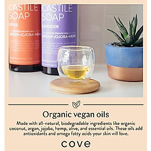 Cove Castile Soap Citrus - 1 Liter / 33.8 fl oz - Organic Argan, Jojoba, and Hemp Oils