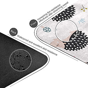 MOYYO Animal Cute Hedgehogs Yoga Mat Printed Suede Natural Rubber Thin Hot Yoga Mat Non Slip Sweat Fitness Mat 71x26 Inch Portable Travel Yoga Mat for Yoga Pilates and Floor Exercises
