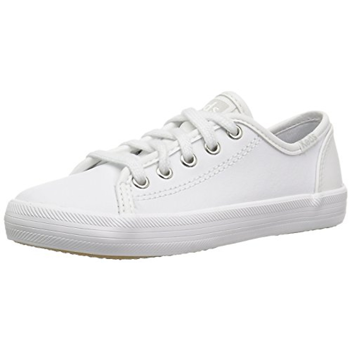 Keds girls Kickstart Sneaker, White Leather, 2 Big Kid US