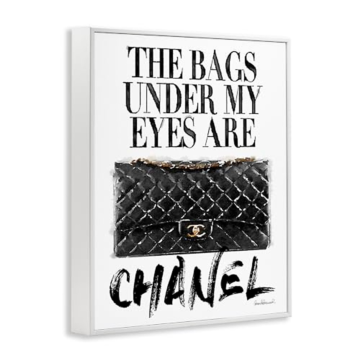 Stupell Industries Glam Eyes Black Bag, Design by Amanda Greenwood White Framed Wall Art, 11 x 14