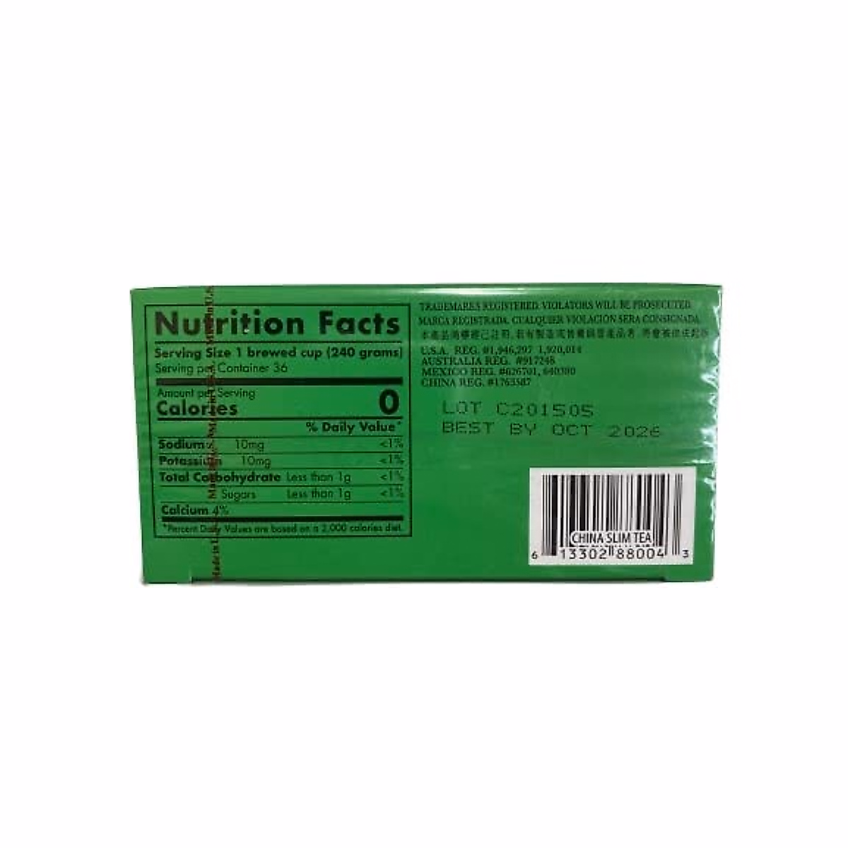 China Slim Tea Dieter's Delight 36 Tea Bags NET WT 3.17 OZ (90 g) by the teapot company