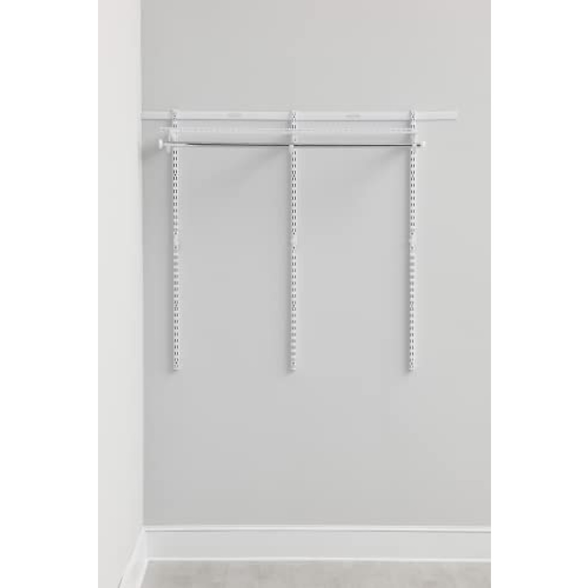 Rubbermaid Expandable Closet Shelf Kit, 2-4 ft., White, for Home/Closet/Garage/Laundry/Mudroom/Basement/House