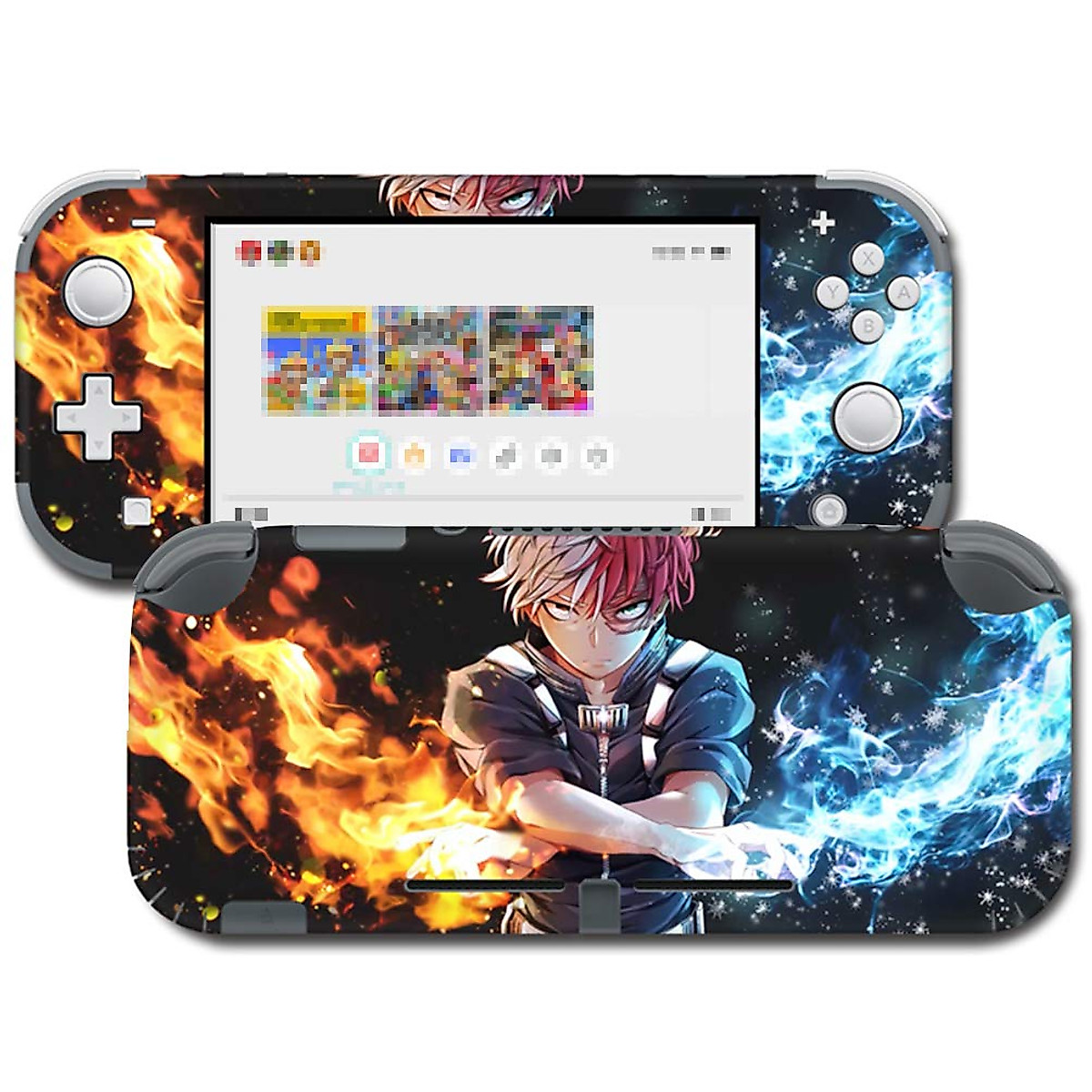 GilGames Vinyl Skin Decals for Nintendo Switch Lite, Stickers Protector Wrap Protective Faceplate Cover Full Set Console Dock