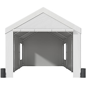 VEVOR Carport, 12x20ft Extra Large Heavy Duty Car Canopy, Portable Garage with Roll-up Ventilated Windows & Removable Sidewalls, UV Resistant Waterproof All-Season Tarp for SUV, F150, Car, Truck, Boat