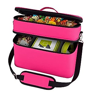 Bevegekos Tonies Carrying Case for Toniebox Starter Set, Storage Travel Carrier Bag for Audio Player, Figures, Charging Station & Headphones, Box only (Large, Rosy Red)