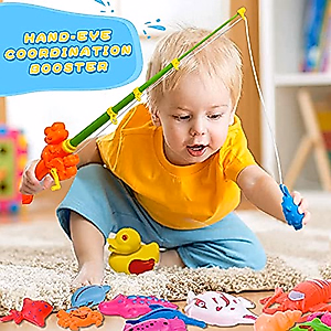 Magnetic Fishing Fun Children's Water Game 321OU Fun Billiard Toy-can be Used in Children's Swimming Pools, or Bath Toys for Children Aged 3 to 5, Outdoor and Indoor Carnivals (Large)