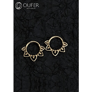 OUFER 16G Helix Piercing Jewelry, 14K Solid Gold Helix Earring Hoop,Cat Ear Design Cartilage Hoop Earrings, Daith Septum piercing Jewelry For Women And Men