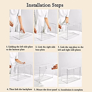 WMM 3 Packs Clear Handbag Storage Organizers for Closet, Plastic Acrylic Handbag Purse Shoes Toy Display Case, Stackable Magnetic Drop Front Storage Organizer