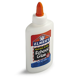Elmer's bundle Washable Liquid School Glue, White, Dries Clear, 4 fl oz Plus Disappearing Purple Elmer's School Glue Stick, 7g, 2pk