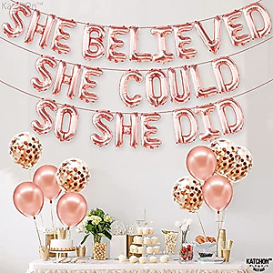 She Believed She Could So She Did Banner - 16 Inch | She Believed She Could So She Did Graduation 2023 Balloons | Graduation Banner for Graduation Party Decorations 2023 | Nurse Graduation Decorations
