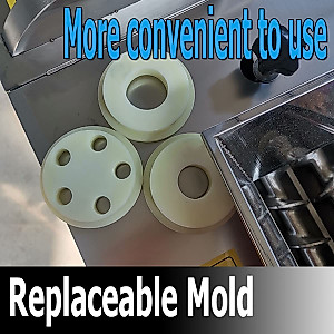 TXMACHINE Bread Machines bread dough divider machine stainless steel Dough cutting cutter machine with 6 molds dough shape and weight can be customized (220V/50HZ, 0.44-0.66lb dough weight)