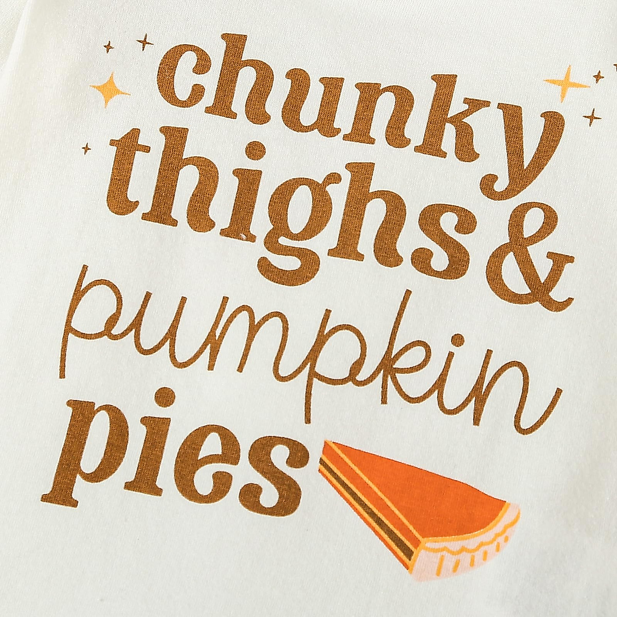 Baby Girl Thanksgiving Outfit Pumpkin Pie Romper+Flare Pants Newborn Girl Turkey Day Clothes 0-18 Months(White,12-18 Months)