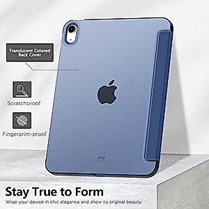 MoKo Case for iPad 10th Generation 10.9 inch 2022, Slim Stand Protective Cover with Hard PC Translucent Back Shell Cover for iPad 10th Gen 2022, Support Touch ID, Auto Wake/Sleep, Navy Blue
